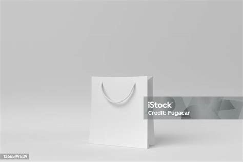 흰색 배경에 쇼핑 종이 가방 최소한의 개념 3d 렌더 종이 봉투에 대한 스톡 사진 및 기타 이미지 종이 봉투 쇼핑백 흰색 Istock