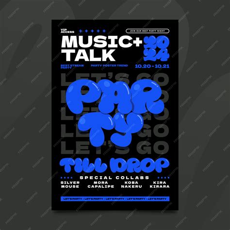 Premium Vector Bubble Typeface Poster In Hand Drawn Style