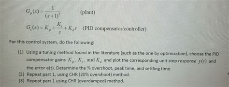 Solved Gplant Gs Kp At Kds Pid
