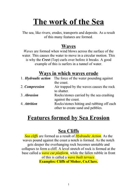 Coastal Land Forms Erosional And Depositional Landforms Pptx