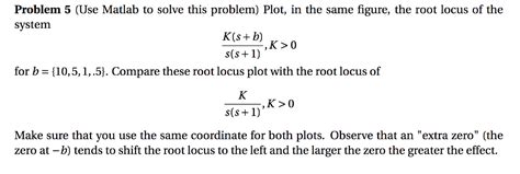 Solved Problem 5 Use Matlab To Solve This Problem Plot In