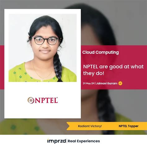 jahnavi gurram on linkedin nptel