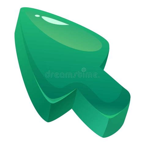 Green Cursor Pointing Up Right Direction D Stock Vector Illustration Of Design Computer
