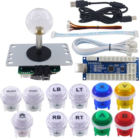 Amazon Com SJ JX Arcade Game Stick DIY Kit LED Buttons With Logo 8 Way Joystick USB Encoder