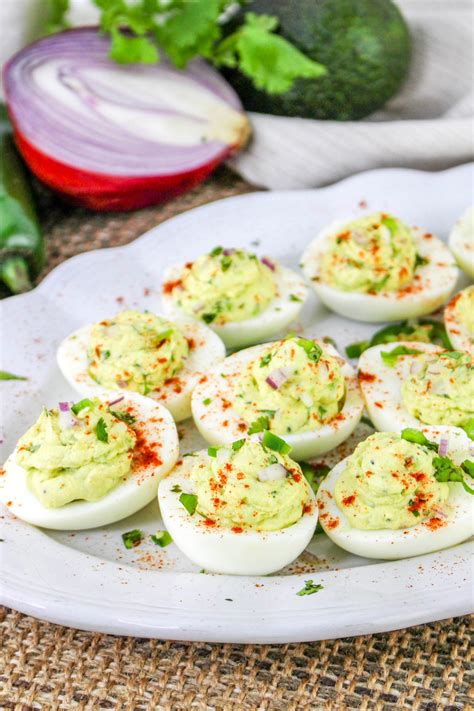 Spicy Avocado Deviled Eggs Recipe The Foodie Affair