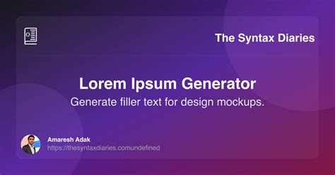 Free Lorem Ipsum Generator Create Professional Placeholder Text The Syntax Diaries