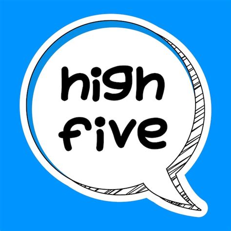 premium vector high five messages sticker design lettering sticker