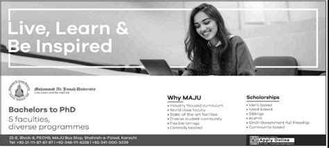 Admission Open In Mohammad Ali Jinnah University Karachi 26th August 2022