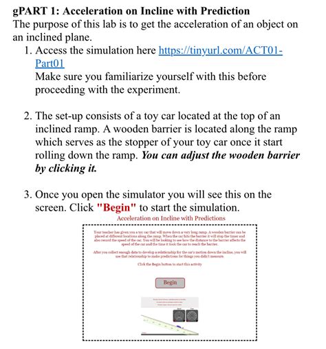SOLVED GPART Acceleration On Incline With Prediction The Purpose Of This Lab Is To Get The