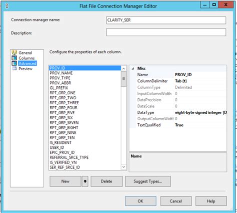 Ssis Automatically Setting Flat File Columns Data Types