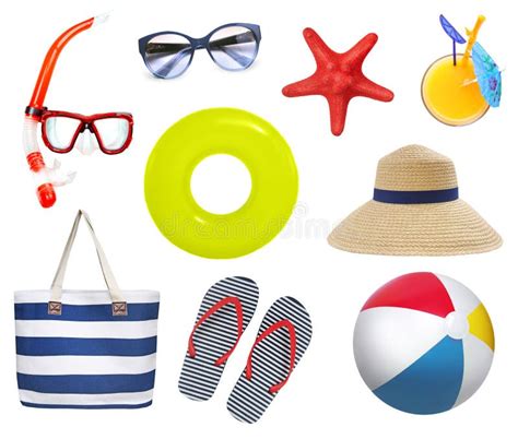 Objetos De Playa De Verano Aislados En Blanco Objetos Turísticos De