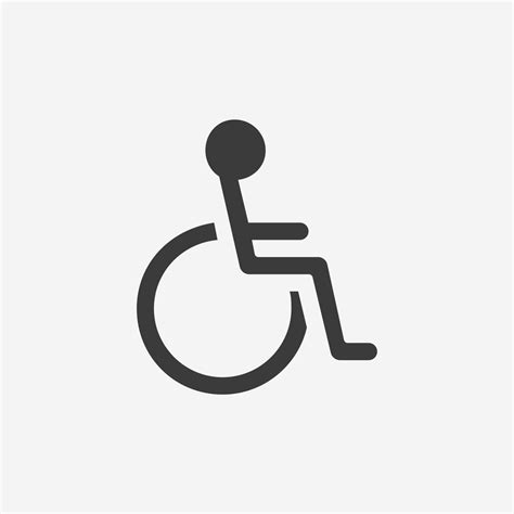Disabled Handicap Icon Vector Wheelchair Disability Disabled Person