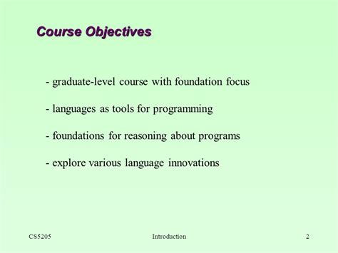 Cs5205introduction1 Cs5205 Foundation In Programming Languages Lecture
