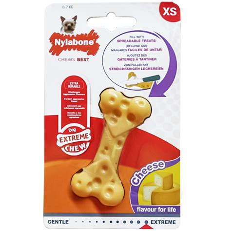 Жувальна іграшка Nylabone Extreme Chew Cheese Bone 75x35x1 см сирна