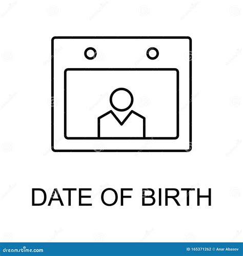 Date Of Birth Line Icon Element Of Human Resources Signs With Name For