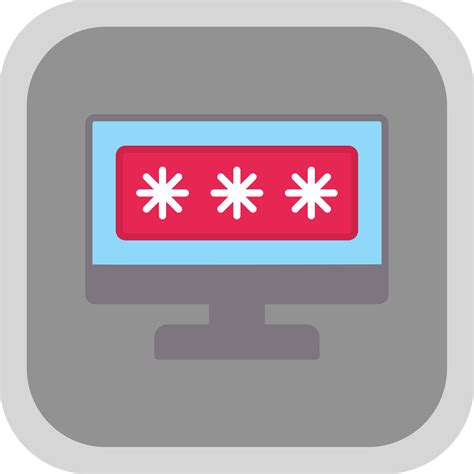 Security Computer Password Flat Round Corner Icon Design 43881340 Vector Art At Vecteezy