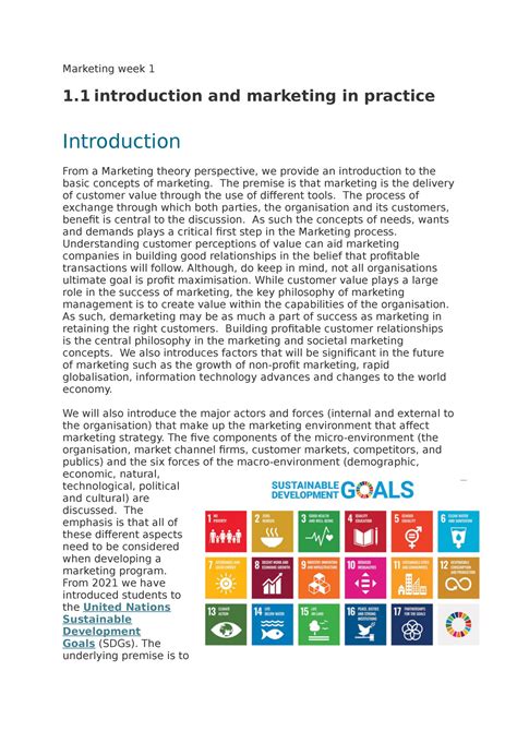 Marketing Week 1 Notes For Week 1 Marketing Week 1 1 Introduction