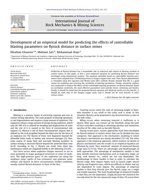 Pdf Development Of An Empirical Model For Predicting The Effects Of