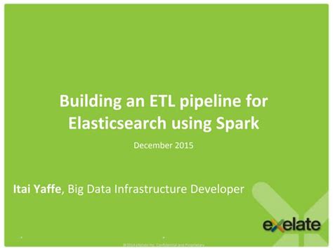 Building An Etl Pipeline For Elasticsearch Using Spark Pptx