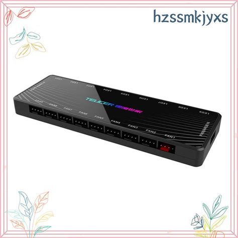 TEUCER 1 To 9 PWM ARGB Fan HUB Splitter 4 Pin PWM 3 Pin Addressable