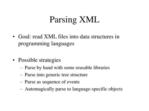ppt parsing xml into programming languages powerpoint presentation