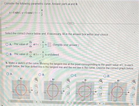 Solved Consider The Following Parametric Curve Answer Parts Chegg