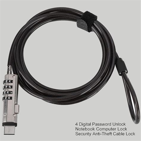 Snapklik Com Laptop Cable Locks Combination Cable Lock Digital Password Security Anti Theft