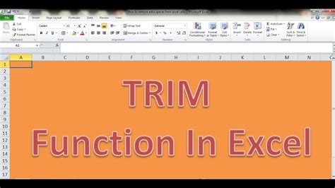 How To Remove Extra Spaces From Excel Youtube