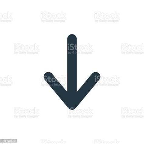 화살표 개념에서 아래로 아이콘 벡터입니다 다운 편집 가능한 스트로크의 얇은 선 그림입니다 웹 및 모바일 앱 로고 인쇄 미디어에