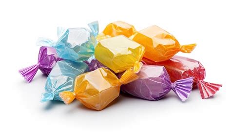 Premium Ai Image Candies Wrapped In Wrapper Isolated On White Background
