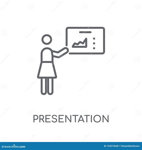 Presentation Linear Icon Modern Outline Presentation Logo Conce Stock