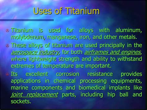 What Are 3 Common Uses Of Titanium At Lucinda Pell Blog