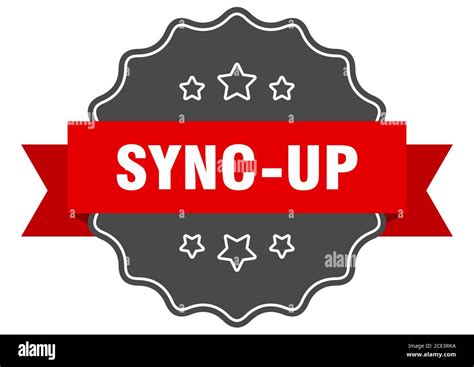 sync up label sync up isolated seal retro sticker sign stock vector