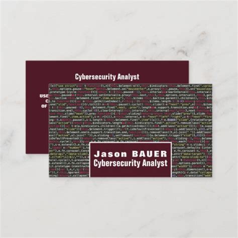 Web Script Information Technology Computer Business Card Zazzle