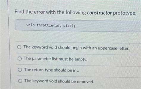 Solved Find The Error With The Following Constructor