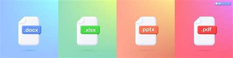 Premium Vector D File Format Set Icon Symbol Document Illustration With Colorful Badges Docx