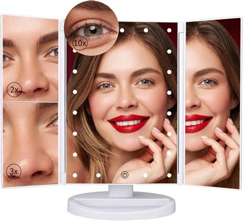 Makeup Vanity Mirror With Lights And 22 Led Lighted Makeup Mirror Detachable 10x Magnification