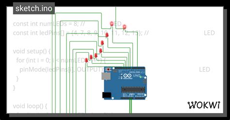 ไฟวิ่งทีละ 2 ดวง ซ้ายไปขวา กิรณา 3 Wokwi Esp32 Stm32 Arduino Simulator