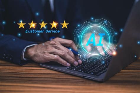 Premium Photo A Businessman Uses Ai Technology To Analyze And Assess Customer Satisfaction For