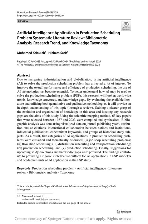artificial intelligence application in production scheduling problem