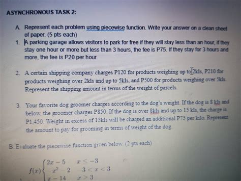Solved ASYNCHRONOUS TASK A Represent Each Problem Using Chegg
