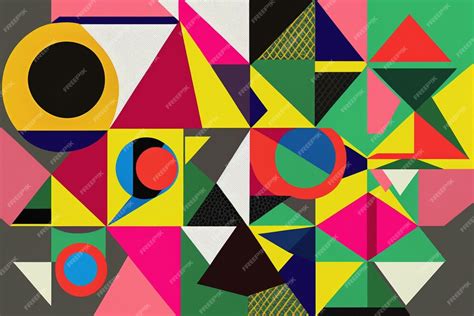 Premium Ai Image Abstract Geometric Shapes In Bright And Bold Colors