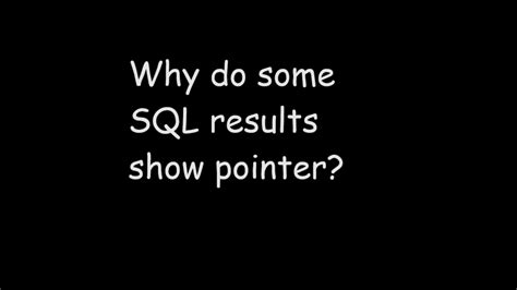 Why Do Some SQL Results Show Pointer AS400 And SQL Tricks