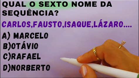 🤯qual O Sexto Nome Da SequÊncia Rlm Sequência Lógica Youtube