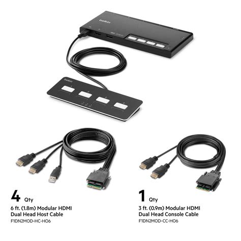 4 Port Dual Head Hdmi Modular Secure Kvm Switch Belkin Uk