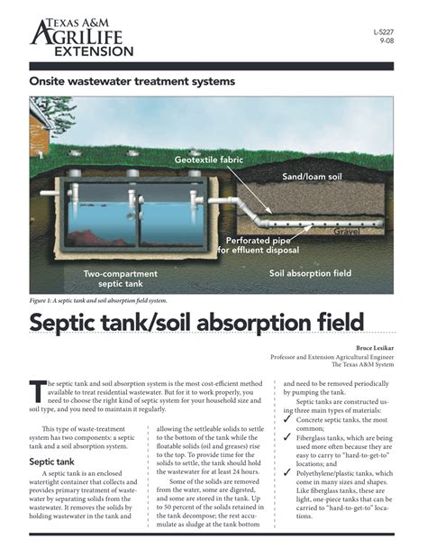 Owts Septic Tanksoil Absorption Field Publications Agrilife Learn