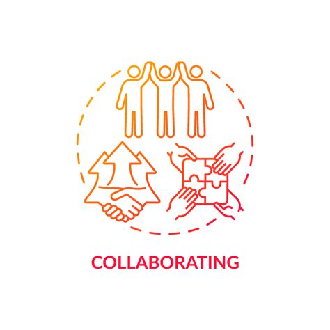 Collaborating Red Gradient Concept Icon Team Cooperation Productive Relationship Style