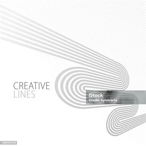 밝은 회색과 흰색 흑백 의 원근 벡터 배경의 선 부드러운 그라데이션과 물결 모양의 움직임을 가진 3d 차원 줄무늬 3차원 형태에 대한 스톡 벡터 아트 및 기타 이미지