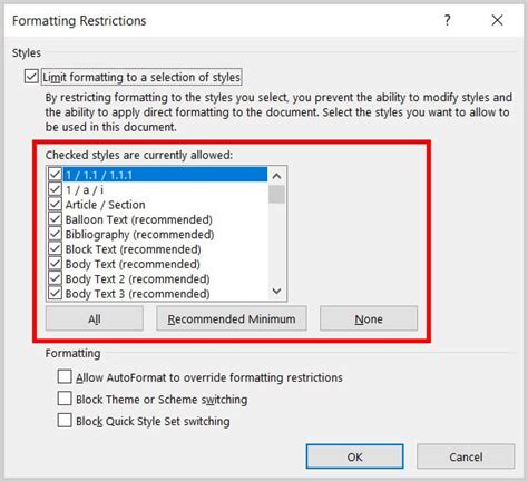 How To Restrict Style Changes In Microsoft Word