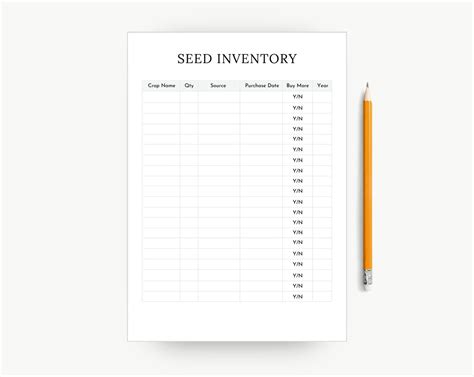 printable seed inventory tracker digital seed organizer inventory